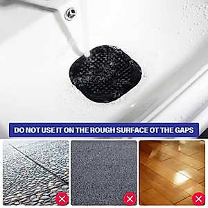 Drain Hair Catcher,Square Drain Cover for Shower Silicone Hair Stopper with Suction Cups Easy to Install and Clean Suit for Bathroom,Bathtub,Kitchen 2 Pack(Black)
