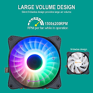 GOLDEN FIELD Z100 CPU Air Cooler 4 Heatpipes Heatsink 95W Radiator with 120mm Low Profile LED Fan for Intel LGA1151 and AMD AM4