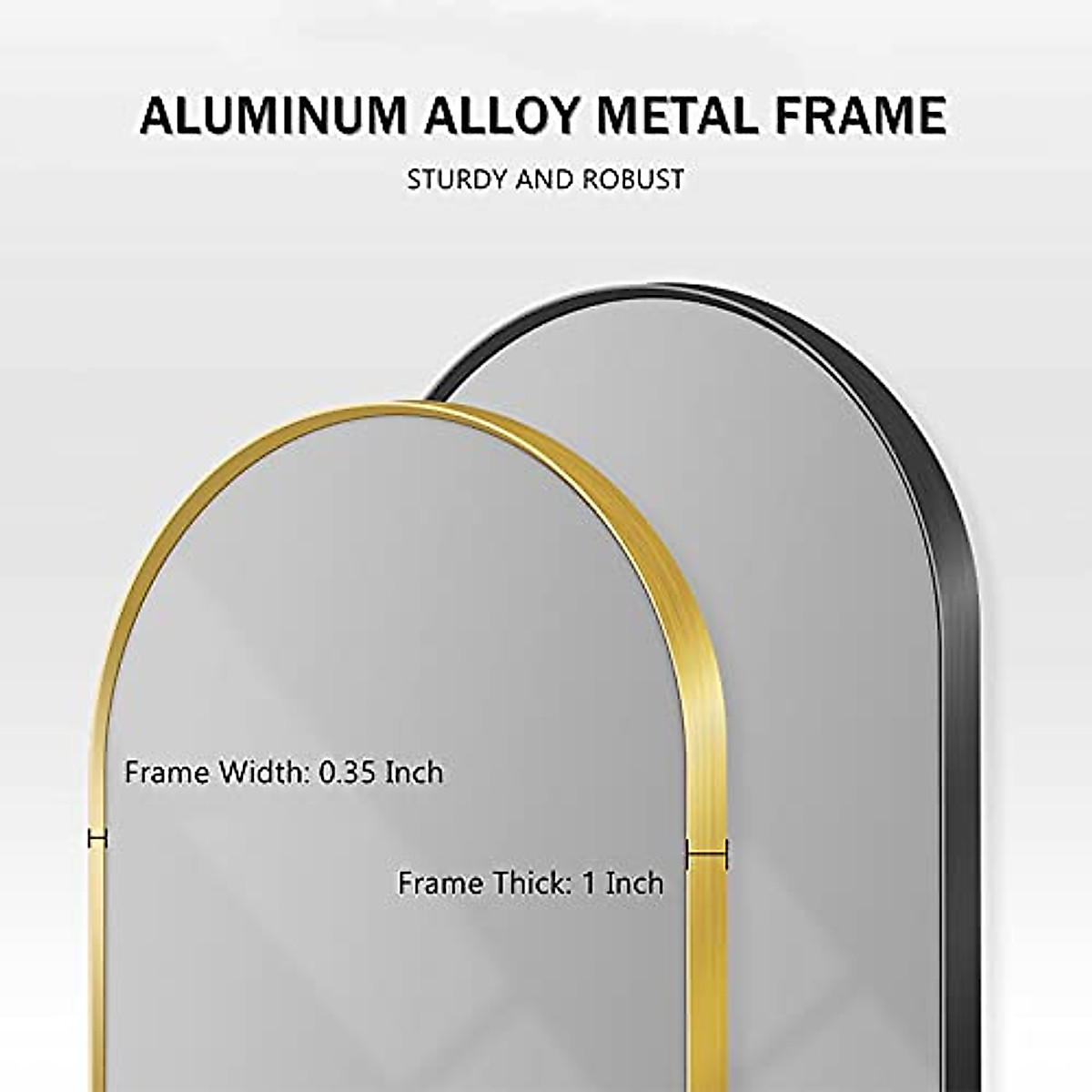 BEAUTYPEAK 20"x30" Arch Bathroom Mirror, Wall Mounted Mirror, Black Vanity Wall Mirror w/Metal Frame for Bedroom, Entryway, Living Room