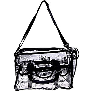 SHANY Clear Makeup Bag, Pro Mua rectangular Bag with Shoulder Strap, Large