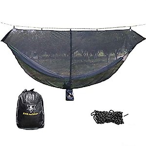 Hammock Bug Net - 12' Hammock Mosquito Net Fits All Camping Hammocks, Compact, Lightweight and Fast Easy Set Up, Security from Bugs and Mosquitoes, Essential Camping and Survival Gear (Black)