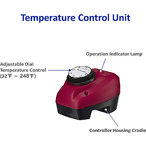 KD 1600W Immersion Bucket Water Heater, Auto Shutoff, Overheating Prevention, Auto Water Level Senor, Adjustable Thermostat, Easy-to-Use (RED / 1600 WATT)