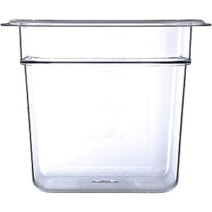 Carlisle FoodService Products Plastic Food Pan 1/6 Size 6 Inches Deep Clear