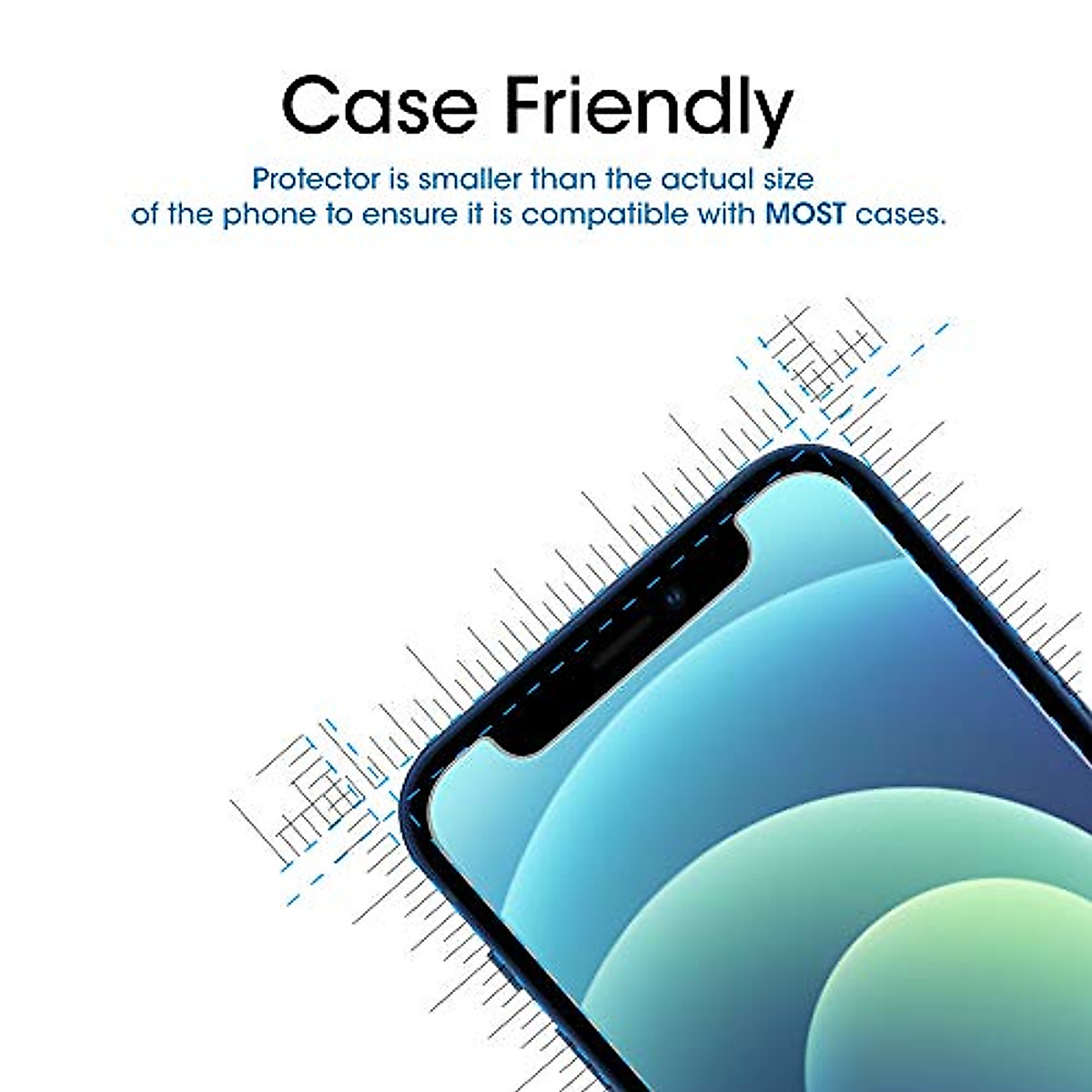 amFilm Glass Screen Protector Compatible with iPhone 12 Mini 5.4" Display, 2020, with Easy Installation Tray, Tempered Glass, 3 Pack