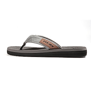 FITORY Men's Flip-Flops, Thongs Sandals Comfort Slippers for Beach Grey Size 11