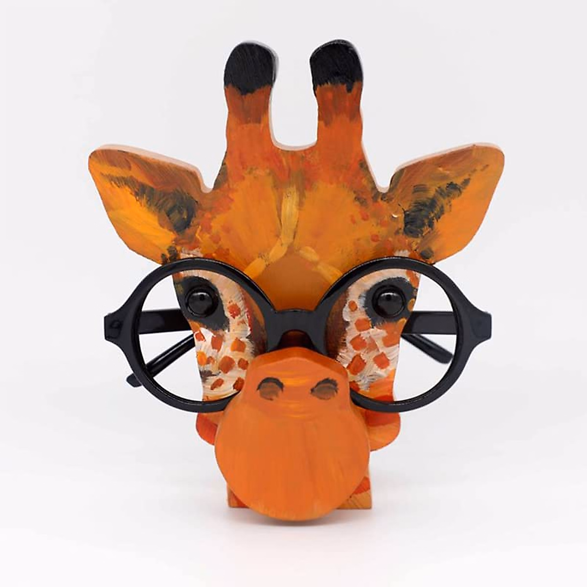 Wooden Giraffe Eyeglass Holder Display Stand Creative Cute Animal Glasses Holder Handmade Creative Sunglasses Display for Desktop Accessory, Home Office Decor, Birthday and Christmas Gift (Giraffe)