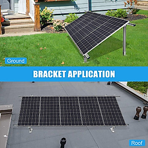 Upgrade Solar Panel Mounting Brackets, Adjustable Multi-Pieces Solar Panel Brackets, Solar Panel Mount for 1-4pcs Solar Panels, Solar Mounting Brackets with Clamps for Ground and Roof