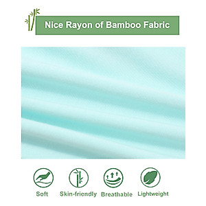 JunNeng Rayon from Bamboo Baby Romper Sleeper with Mitten Cuffs Feet,Newborn Boy Girl Zipper Snug Fit Sleep 'N Play (Green+Blue, 6-12 Months)