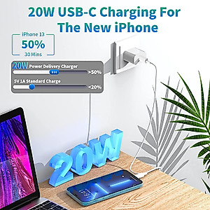 【MFi Certified】iPhone 14 Fast Charger, Linocell 3Pack 20W USB-C PD Power Wall Charger Block+3Pack 6FT Type-C to Lightning Cable Compatible with for iPhone 14 13 12 11 Pro Max/XS Max/Mini/XR/8/SE/iPad