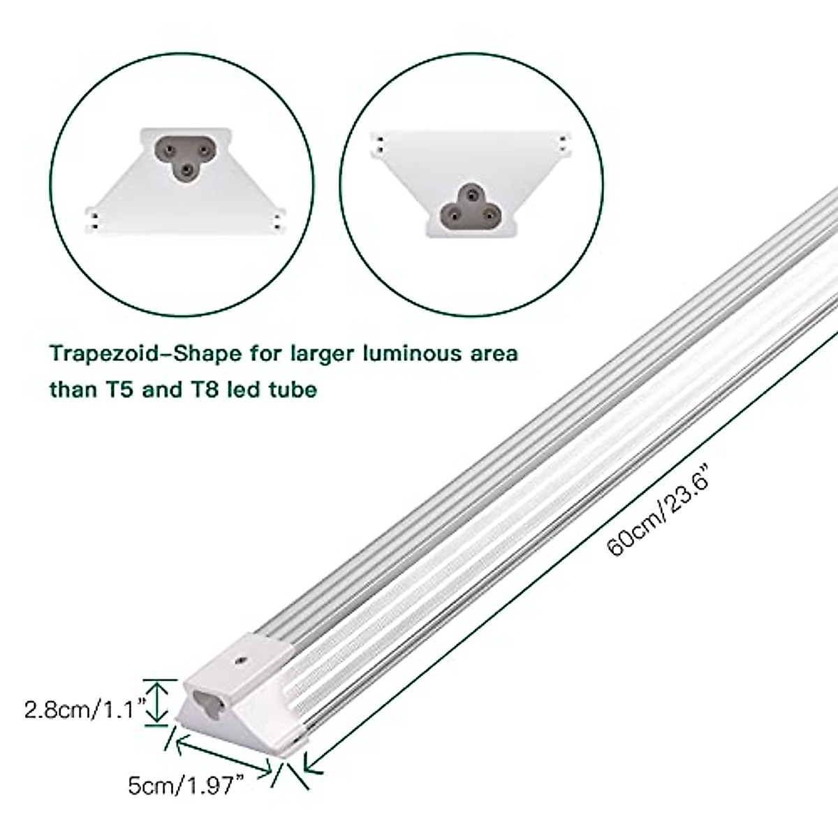 6 Pack LED Shop Light 2FT 30W, 4350LM 5000K Utility Shop Light for Garage, Linkable Daylight White Shop Lights, High Output Garage Light, Ceiling Light Fixture, LED Tube Light, Under Cabinet Light