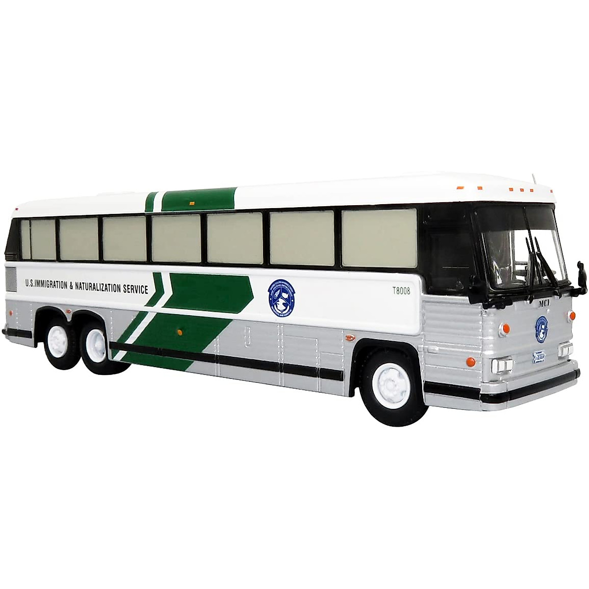 Iconic Replicas MCI MC-12 Coach Classic Bus U.S. Immigration & Naturalization Service Vintage Bus & Motorcoach Collection 1/87 Diecast Model 87-0343