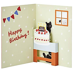 Hallmark Pop Up Birthday Card (Cat and Friend with Birthday Cake)