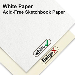 5.5" x 8.5" Sketchbook Set, Top Spiral Bound Sketch Pad, 2 Packs 100-Sheets Each (68lb/100gsm), Acid Free Art Sketch Book Artistic Drawing Painting Writing Paper for Beginners Artists