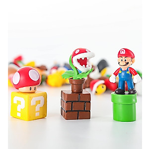 Super Bros Action Figures - 48PCS Super Mary Cake Toppers Birthday Party Favor Decorations, Video Game Figurines Character Toys for Boys Gils Gift
