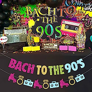 Bach To The 90's Bachelorette Party Decorations, Bach To The 90's Banner Retro Garland for 90s Theme Party Supplies