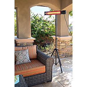 Permasteel PH-90204-BK-AM Portable Patio Heater, 39.96" x 7.16" x 11.33", Black