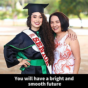 SKJIAYEE Class of 2025 Senior Sash, White Satin Finally Graduated Sash with Red Printing Letters Cheerleader Senior Sash for Class of 2025 Graduation Party Celebrations Supplies(White+Red)