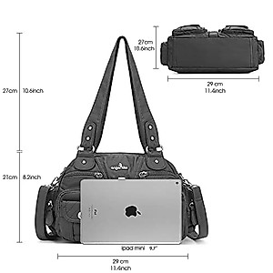 Angel Kiss Hobo Crossbody Purses for Women Shoulder Bag Multipocket Soft Hobo Purses Removable Strap Leather Handbags