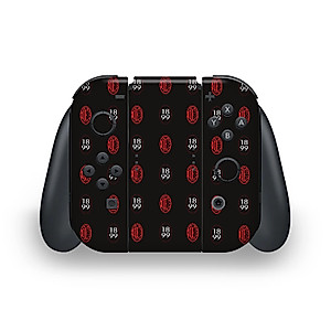 Head Case Designs Officially Licensed AC Milan Pattern Logo Art Vinyl Sticker Gaming Skin Decal Cover Compatible With Nintendo Switch OLED Bundle