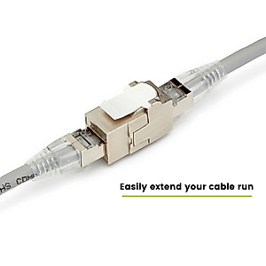 trueCABLE Shielded Cat6 Keystone Jack Coupler, PoE++ (4PPoE), UL Listed, ETL Verified, ANSI/TIA 568-2.D Cat 6 Performance Compliant, Female to Female RJ45 Couplers, 12 Pack