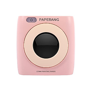 TZH PAPERANG P2 Portable Printer, Mini Bluetooth Wireless Sticker Printer Thermal Printer Compatible with Android + iOS with 3 Rolls Sticker and 3Rolls Colorful Sticker 300 DPI (Pink) 80*80*40mm