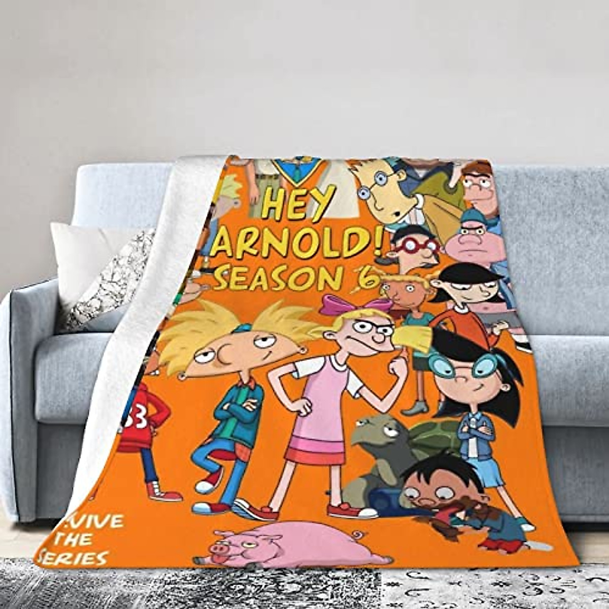 ORPJXIO Blanket Hey Anime Arnold! Throw Flannel Blanket Bed Blanket for Couch Sofa Bedroom Home Decor 50"x40"