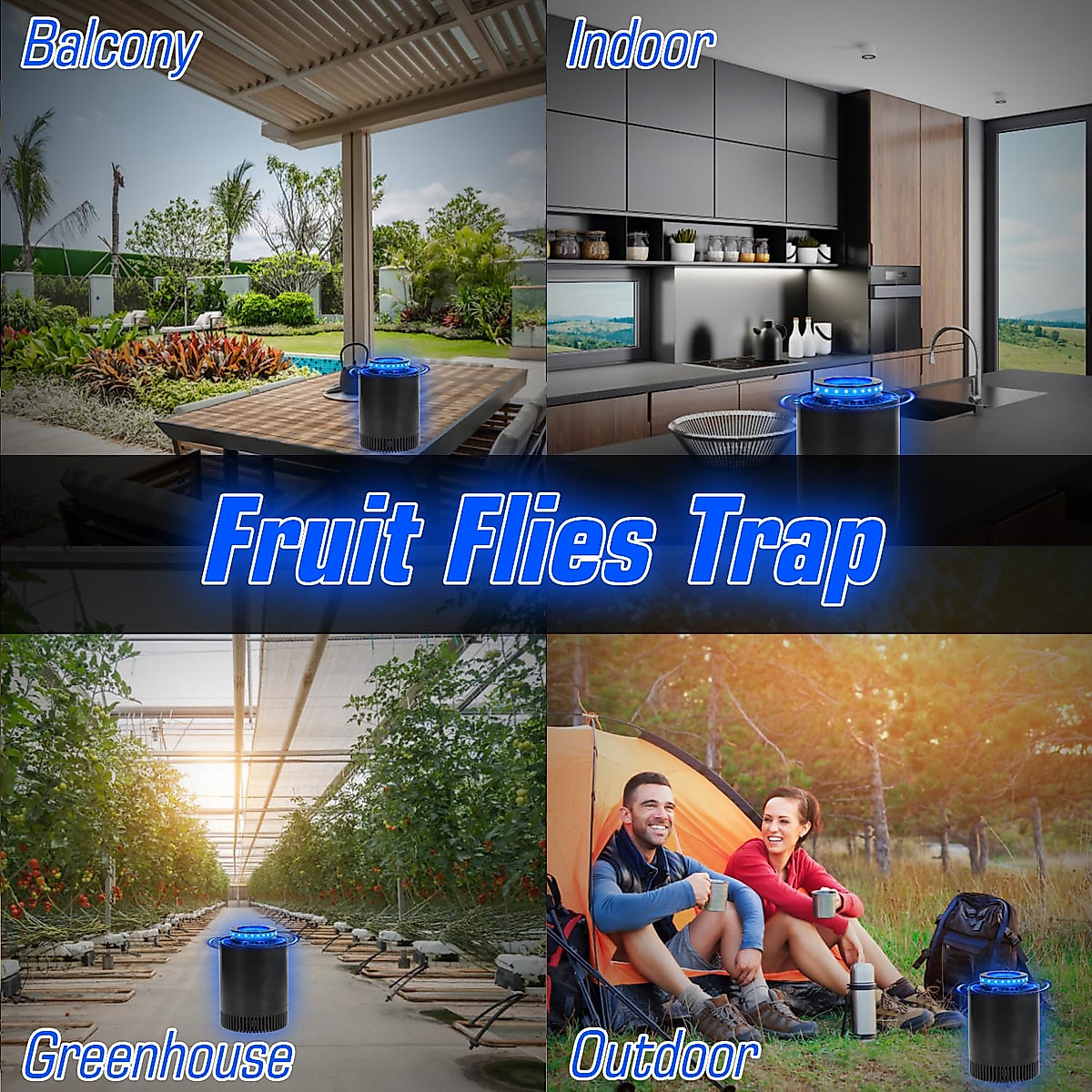 Fruit Fly Traps for Indoors, Bug Zapper Indoor, Indoor Insect Traps for Mosquitos, Gnats, Moths, Fruit Flies, Fruit Fly Traps for Home Flying Insect Trap with Suction, Bug Light