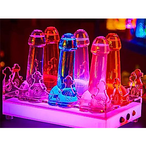 Bar Parties Glass Cocktail Cups, Funny Penis Cocktails Shot Cup Whisky Wine Sex Crystal Bottle Spirit Shot Glass for Bachelor Bachelorette Parties Gift Bottle