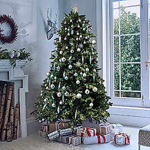 PEIDUO Christmas Ball Ornaments for Christmas Trees, 119 CT Shatterproof Christmas Tree Decorations, Silver Christmas Ornaments Set for Xmas, Holiday, Wreath and Party Decorations