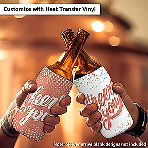Sublimation Blanks Slim Beer Can Sleeves, 6pcs Neoprene Personalized Sublimation Can Cooler Covers Foldable Insulators Beer Holders Fit for 12oz Slim Drink Beer Cans