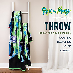 Franco Rick and Morty Adult Swim Bedding Super Soft Micro Raschel Throw, 46 in x 60 in, (Official WB Product) Collectibles
