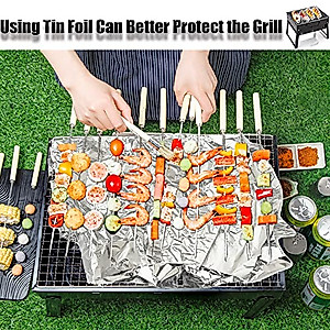 Asfety Folding Portable 23.6" Barbecue Charcoal Grill For Outdoor Cooking, Stainless Steel Small Smoker BBQ Folding Rack, BBQ Tool Kits for Terrace Camping Picnics Beach Hiking Party