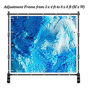 EMART 8 x 8 ft Adjustable Telescopic Tube Backdrop Banner Stand, Heavy Duty Step and Repeat Background Stand Kit for Photography Backdrop and Trade Show Display