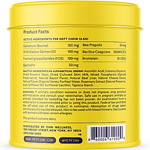 Finn Allergy & Itch for Dogs | Allergy, Itchy Skin & Immune Support w/Bee Propolis + Probiotics | 90 Soft Chews