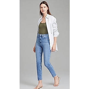 PAIGE Women's Ultra High Rise Cindy Distressed Jeans