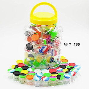 vitakiwi 15ml Glass Wax Concentrate Container Airtight with Silicone Lid Multi Use Jars (6)