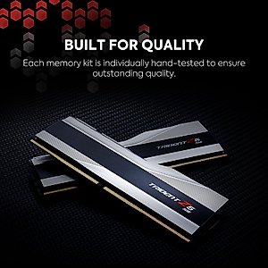 G.SKILL Trident Z5 RGB Series (Intel XMP 3.0) DDR5 RAM 32GB (2x16GB) 6800MT/s CL34-45-45-108 1.40V Desktop Computer Memory UDIMM - Metallic Silver (F5-6800J3445G16GX2-TZ5RS)