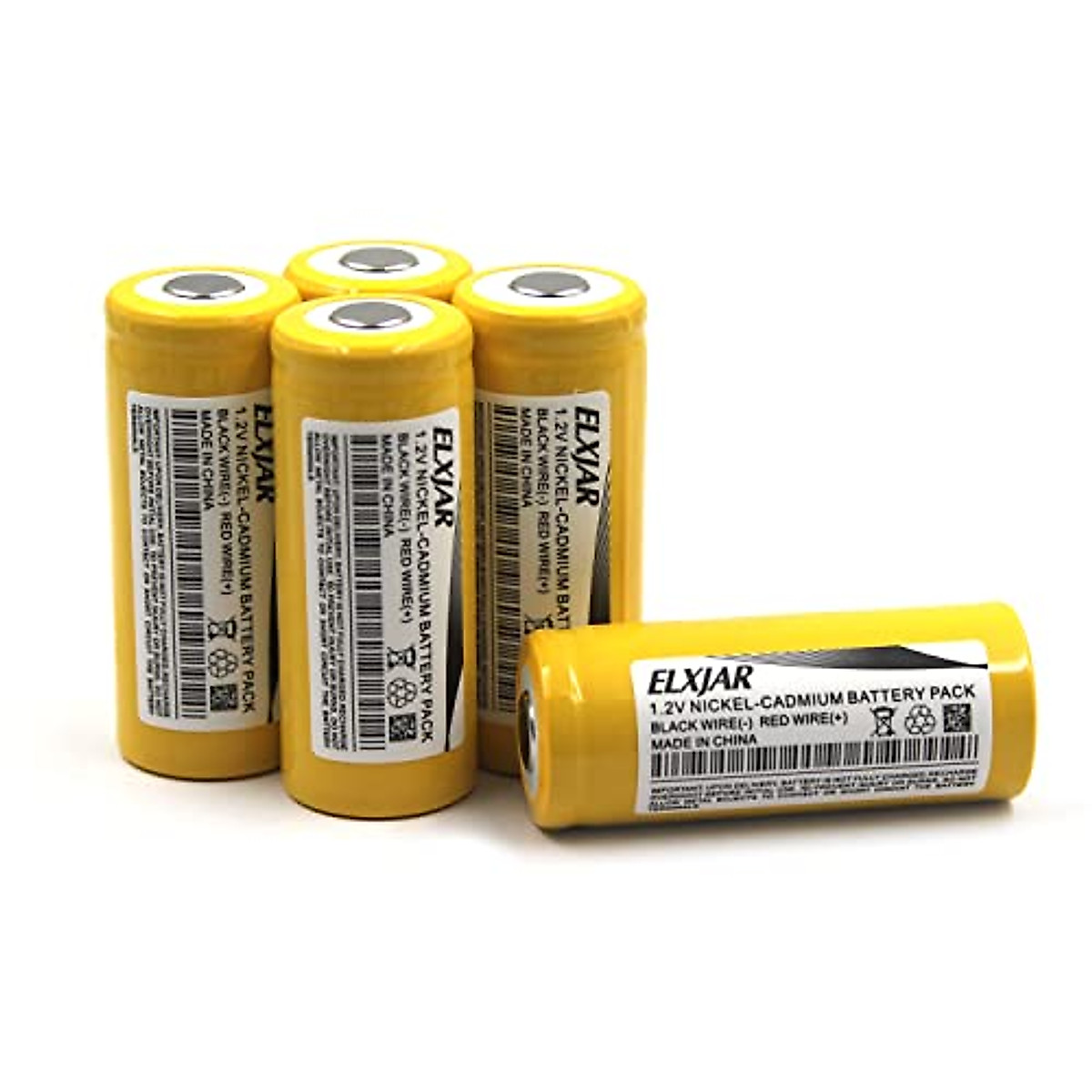 (5-Pack) 1.2V 1200mAh 4/5A Ni-CD Battery Pack for Lithonia ELB-1210N ELB-1201N KR-1500AUL KR1100AE KR-1200AUL ASC0086 Exit Sign Emergency Light