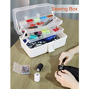 Sjqecyfv Sewing Box Art Craft Organizers Storage Box 3 Layer Tackle Box Organizer Nail Organizer Tool Box with Handle