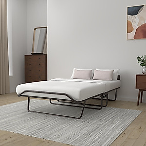 Jay-Be Visitor Folding Guest Bed with Micro e-Pocket Spring Mattress, Oversize, Black/White