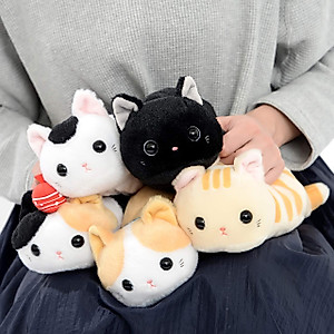 GK-O Kawaii Cute Cat Fluffy Plush Pencil Case Pen Bag Cartoon Make Up Cosmetic Bag (Brown and white)