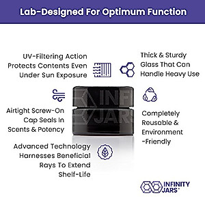 Infinity Jars 10 ml (.34 fl oz) Black Ultraviolet Glass Screw Top Jar 3-Pack