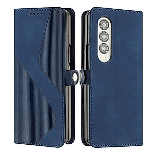 phone flip case Wallet Case for Samsung Galaxy Z Fold 4, Compatible with Samsung Galaxy Z Fold 4 Case [TPU Shockproof Interior Case] PU Leather Case with Magnetic Flip Cover phone screen protection (
