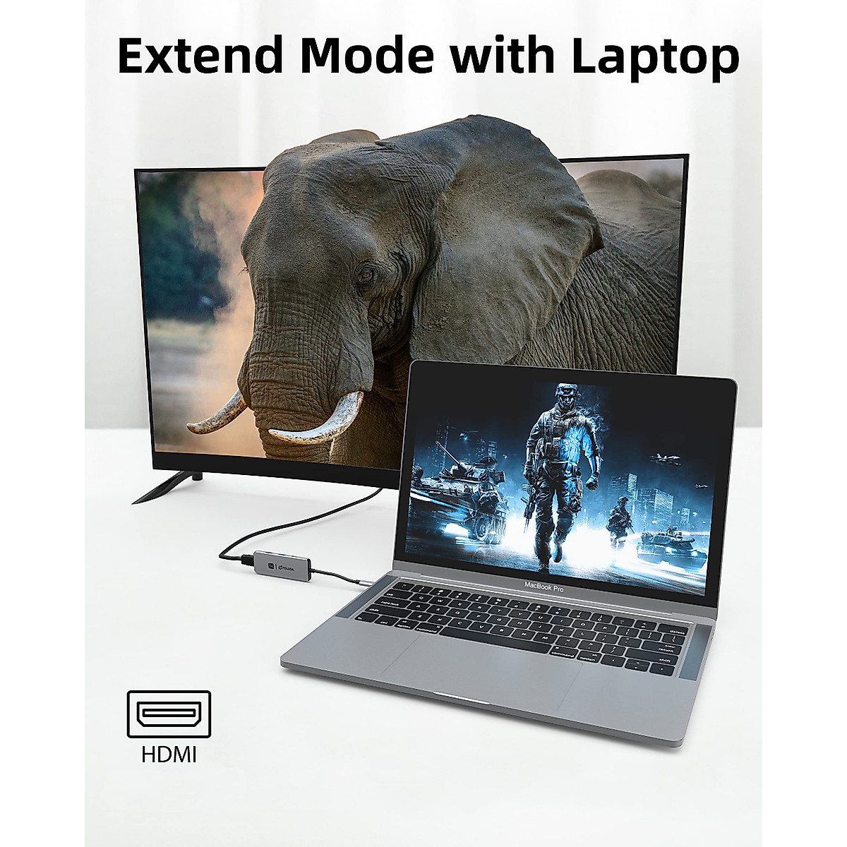 8K USB C HDMI Hub, Steam Deck Dock, USB C Adapter with 8K@30Hz, 4K@120Hz/60Hz/30Hz Ultra HDR Display, PD 100W, USB 3.0 * 2 for Steam Deck, MacBook Pro, Laptop with Thunderbolt4/3, Type C Connector