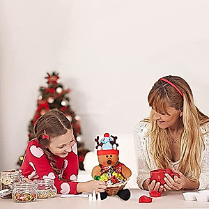 LINNNZI Christmas Candy Storage Basket, 2 Pack Reindeer Gingerbread Man Christmas Candy Dish, Cute Snack Sugar Desktop Container Box for Holiday Table Desk Christmas Decoration Gifts