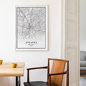 Dear Mapper Atlanta United States View Abstract Road Modern Map Art Minimalist Painting Black and White Canvas Line Art Print Poster Art Print Poster Home Decor (Set of 3 Unframed) (20x28inch)