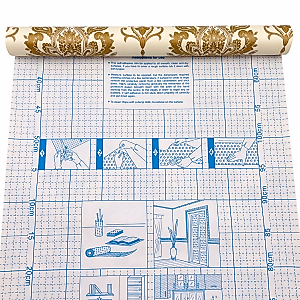 Yifely Luxury Gold Damask Shelving Paper Removable Shelf Liner Adhesive Cabinet Sticker 17.7 Inch by 9.8 Feet