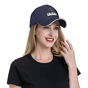 Flyjbs Unisex Piano Music Note Baseball Cap Adjustable, Musical Cap for Men Women