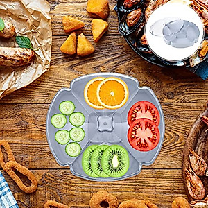 UPKOCH Chips Serving Trays Dry Food Snack Tray Blue: Portable Food Serving Tray with Lid Multi Grid Dry Fruit Tray Snacks Plate for Veggies Candy Plastic