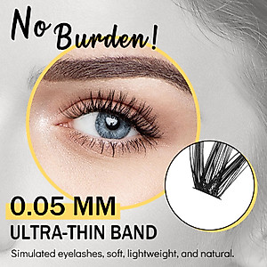 Mayhug Individual Lashes 280Pcs DIY Eyelash Extensions Individual Lashes Wispy Cluster Lashes D Curl 8-15Mix False Eyelashes Individual Extension Clusters at Home (30D+40D,0.05D)